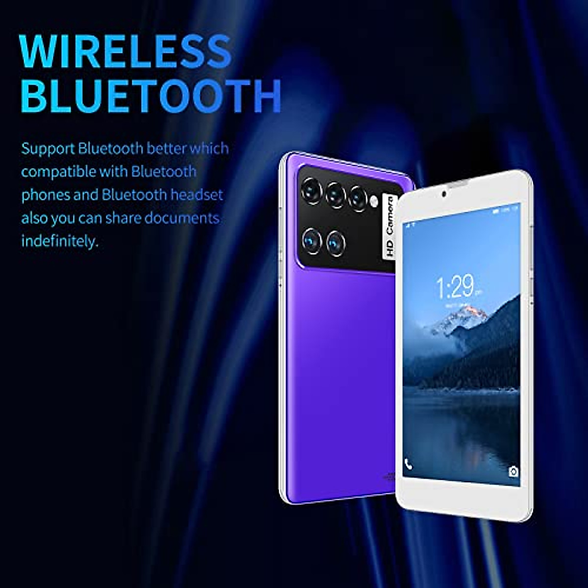 New HD 7-inch Tablet Computer, Android WiFi Bluetooth Voice Call Learning Game Tablet, Eight Core Processor Support Communication Function, Holiday Gift for Adults Kids (Purple)