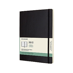 Moleskine Classic 18 Month 2021-2022 Weekly Planner, Soft Cover, XL (7.5" x 9.75"), Black