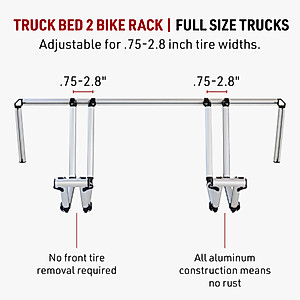 Pipeline Racks Truck Bed - All-Aluminum Truck Bed 2 Bike Rack Full Size Trucks- Holds 2 Standard Bikes - Effort-Free Installation Ideas