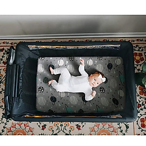 Pack n Play Sheets, BROLEX 2 Pack Mini Crib Sheets,Stretchy Portable Fitted Playard Sheet Set, Convertible Playard Mattress Cover,Ultra Soft Breathable Material,Space Planet