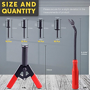 Mardatt 42Pcs Plastic Rivet Gun Set w 40Pcs 4Sizes Nylon Blind Rivets and 1Pcs Bonus Fastener Removal Tool, Hand Riveter Suitable for Automotive and More