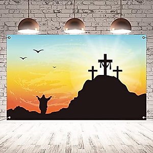 He is Risen Backdrop He is Risen Banner He is Risen Decor Resurrection of Jesus Wall Tapestry He is Risen Easter Decoration and Supplies for Home