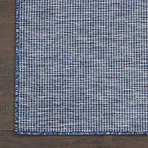 Nourison Positano Indoor/Outdoor Navy Blue 2'2" x 12' Area Rug, Easy Cleaning, Non Shedding, Bed Room, Living Room, Dining Room, Backyard, Deck, Patio (2x12)