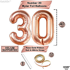 Giant, Rose Gold 30 Balloon Numbers - 40 Inch, 30th Birthday Decorations for Women | 30th Birthday Balloons Set | Rose Gold 30 Balloons, Talk 30 To Me Birthday Decorations | 30th Balloons for Her