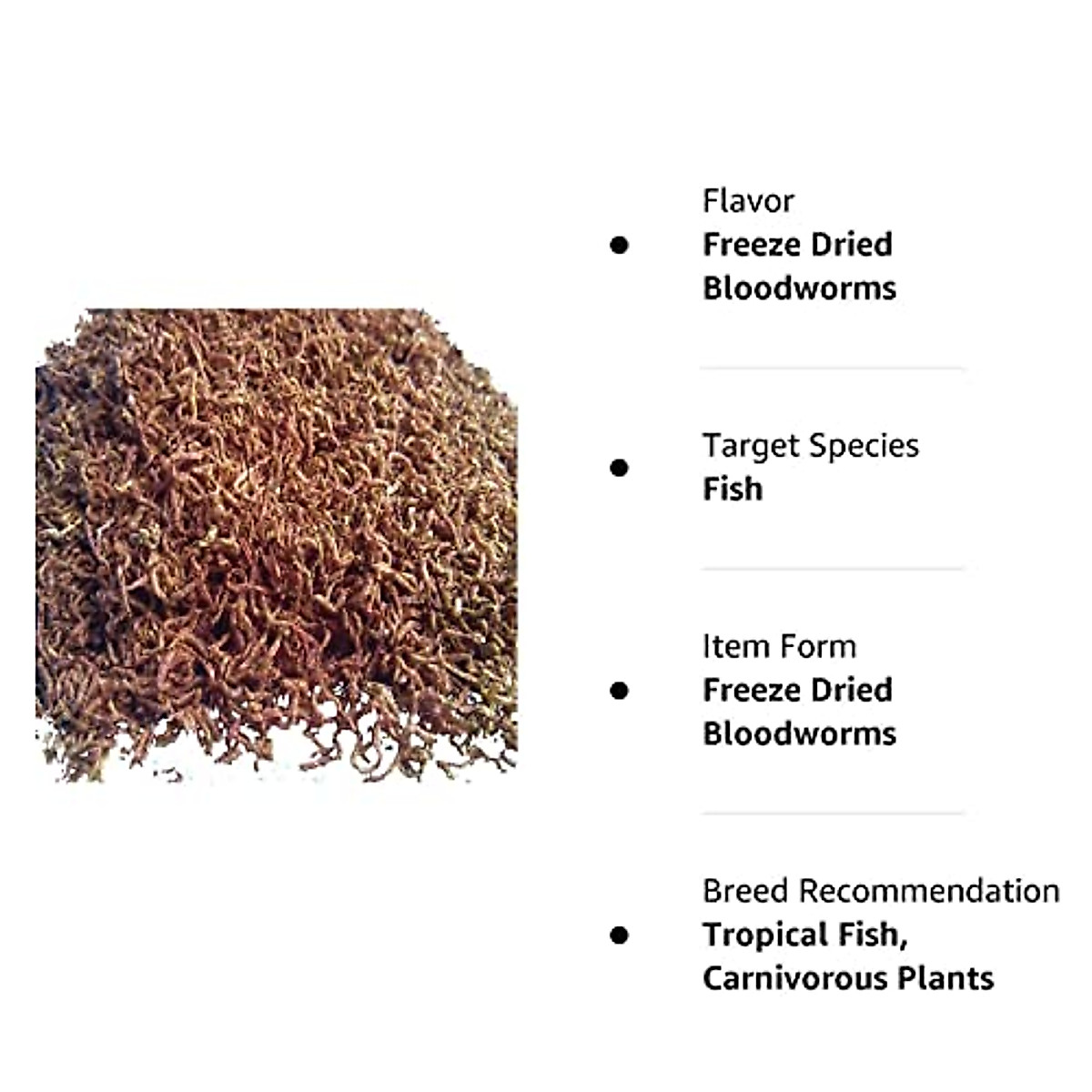 2oz Bloodworms, Freeze Dried Fresh Grade A Floating Bloodworms for All Tropical Fish, Bettas, Discus, Cichlids, Community 0.125 Pound (Pack of 1)