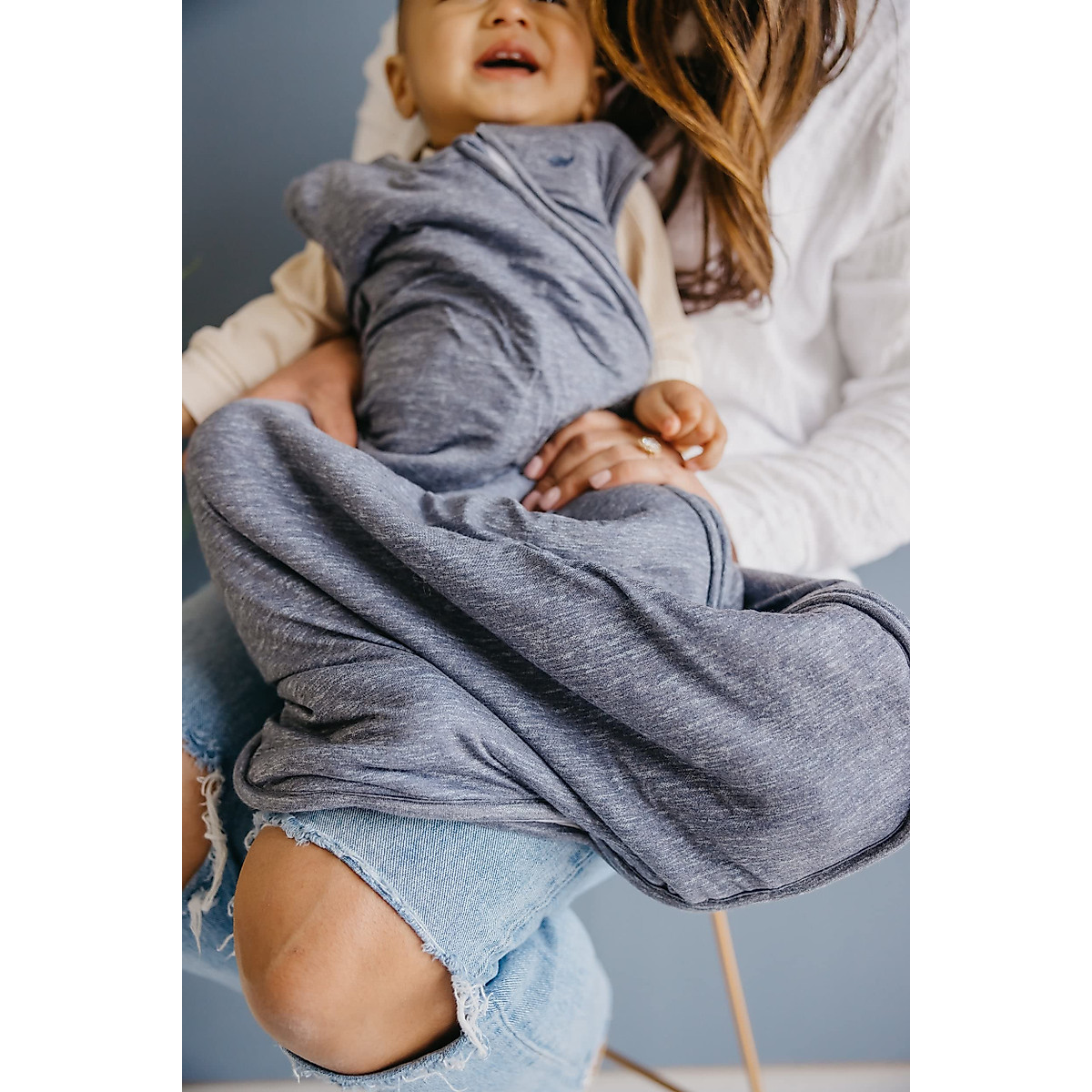 Copper Pearl Sleep Sack: Warm and Cozy Baby Bag in a Variety of Trendy Designs, Safe Alternative to Blankets, Sleeveless Baby Sleep Sack Swaddle Sizes Newborn to 24 Months - Denim