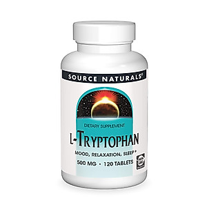 Source Naturals L-Tryptophan, for Mood, Relaxation, and Sleep*, 500mg - 120 Tablets