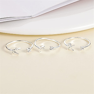 Letter Rings for Women, Twenty Six English Letter Open Ring, Alphabet Rings Letter A to Z, Statement Alphabet Rings, Adjustable Open Ring for Women Teens (N,Golden)