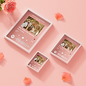 witfox Personalized Spotify Plaque with Free White Frame - Spotify Picture Frame Custom Acrylic Song Plaque - Music Picture Frame Customized Gifts for Boyfriend Girlfriend Couples Family
