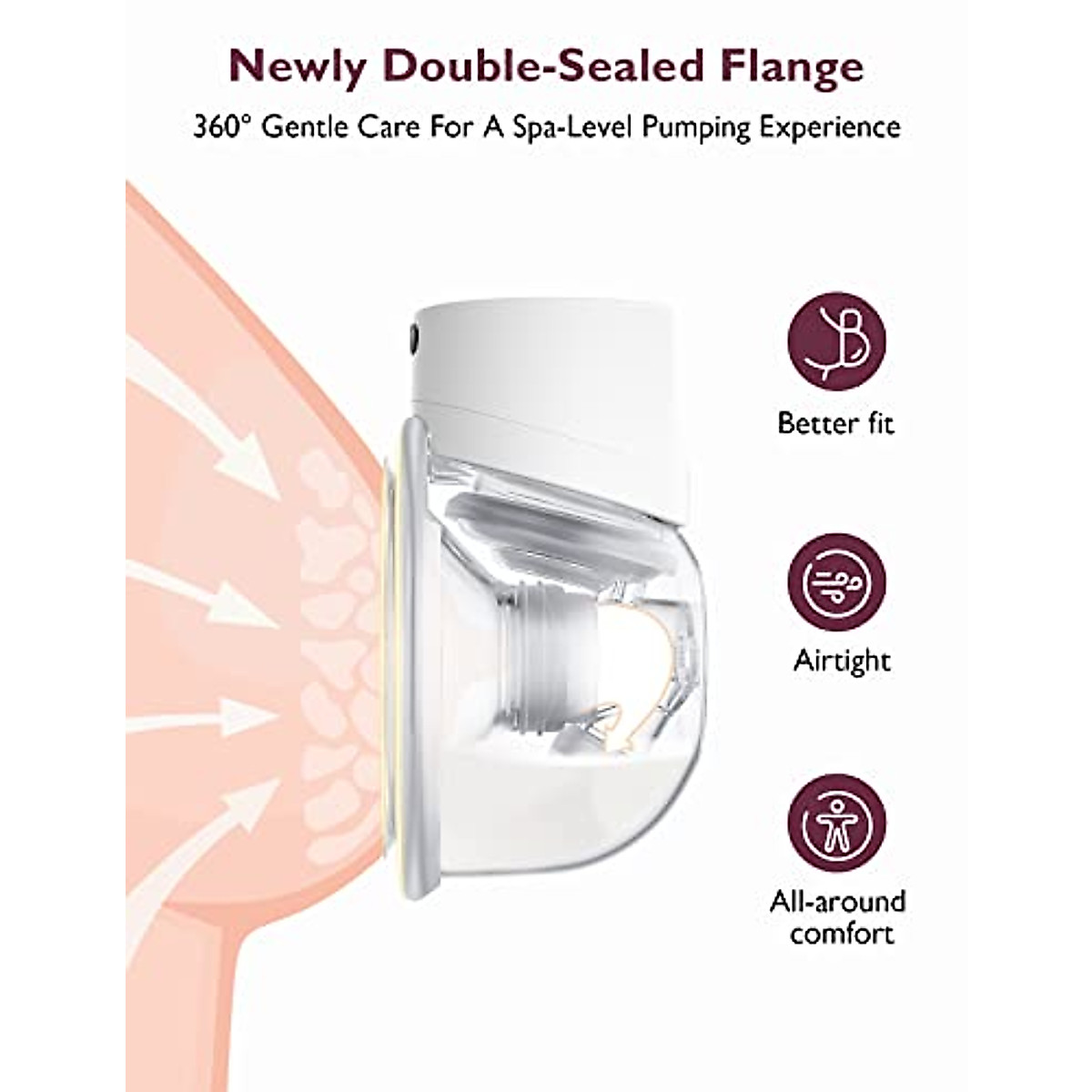 Momcozy S12 Pro Hands-Free Breast Pump Wearable, Double Wireless Pump with Comfortable Double-Sealed Flange, 3 Modes & 9 Levels Electric Pump Portable, Smart Display, 24mm, 2 Pack