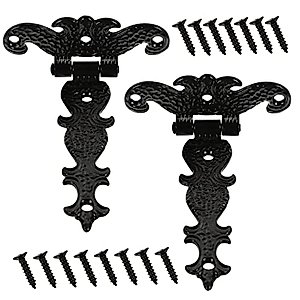 Housoutil 2pcs T-Shaped Door Hinge T-Strap Hinges Interior Door Hinges Fences Hinge Antique Cabinet Hinges Furniture Hinge Window Hinge Swing gate Hinge Retro T Hinges Vintage The Fence Iron