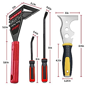 Trim Puller Tool for Baseboard, Trim Removal Tool Set, With Painter's Tool and Pry Bar Set, Tile Tools for Commercial Work, Baseboard, Molding, Siding and Flooring Removal