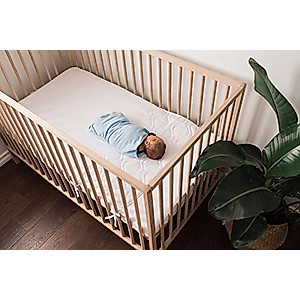 SheetWorld Crib Bib Sheet Saver, Soft Cotton, 4 Secure Ties, Solid White, Made in USA