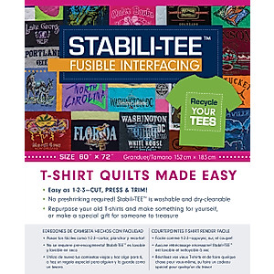 Stabili-TEE Fusible Interfacing Pack, 60" x 72": T-Shirt Quilts Made Easy
