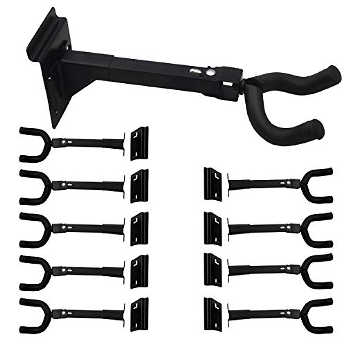 BlueDot Trading Padded Adjustable Guitar Holder Wall Mount & String Instrument Hanger Hook Rack Suitable for Home, School, or Store Display, Pack of 10