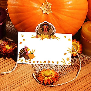 Thanksgiving Table Place Cards Turkey Tent Name Cards for Guest Table Seating 25Pcs