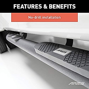 ARIES AL231008 Big Step 4-Inch Round Black Aluminum Nerf Bars, Select Jeep Wrangler JK