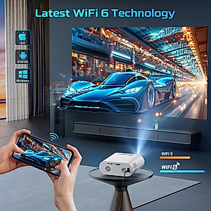 Projector, GooDee 2021 G500 Video Projector 6000L, 1080P and 200" Supported Portable Movie Projector with 50,000 Hrs Lamp Life, Home Theater Projector Compatible with TV Stick, HDMI, Phone (YG420)