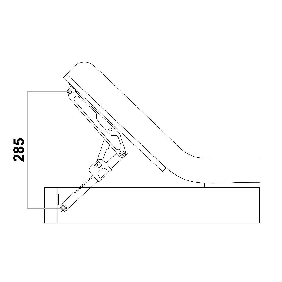 Rok Hardware Ratchet Headrest Fitting for Beds, Desk Lids, Drafting Tables, and Drawing Boards, Steel