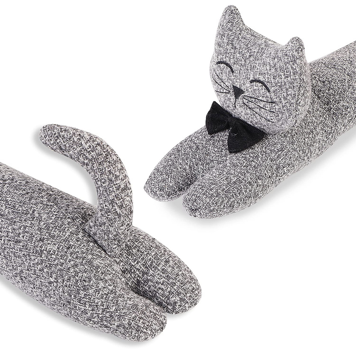 CERAYOU Cat Fabric Under Door Draft Stopper, 3LB Heavy Duty Decorative Soundproof Door Draft Blocker, 34 Inch Animal Energy Saving Draft Guard, Gentleman