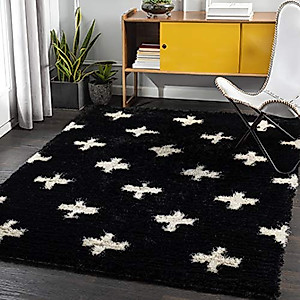 Mark&Day Area Rugs, 8x10 Kapeleind Modern Black Area Rug, Black White Beige Carpet for Living Room, Bedroom or Kitchen (8' x 10')