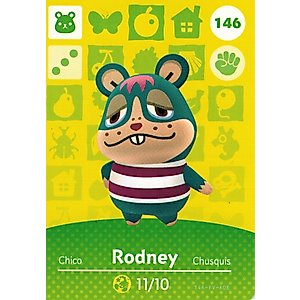 Nintendo Animal Crossing Happy Home Designer Amiibo Card Rodney 146/200 USA Version