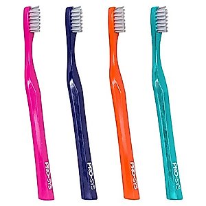 PRO-SYS® Kids Toothbrush (Colorful 4-Pack) - Made with Soft Dupont™ Tapered Bristles (Ages 8-12)