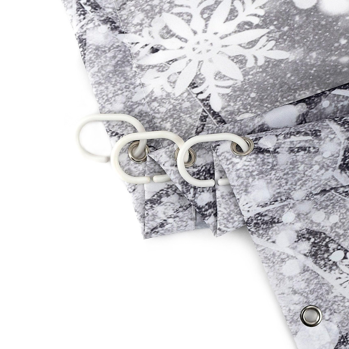 LB Christmas Snowman Shower Curtain Winter Scene Cute Snowman with Pine Tree Covered Snow Bathroom Shower Curtain Snowflake Bathroom Decor with Hooks 72Lx72W Inch Waterproof Polyester Bath Curtain