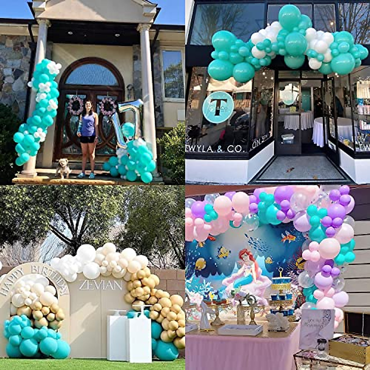 Turquoise Balloon Kit for Weddings & Parties - 105pc Assorted Set