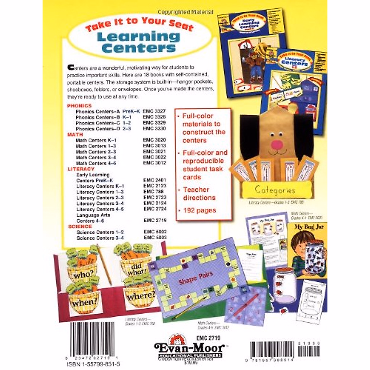 Take It to Your Seat Literacy Centers, Grades 4-6