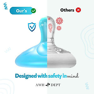 AWH Dept Comfortable Pacifiers 6-18 Months and Pacifiers 0-3 Months - Baby Boy Essentials Pacii - Natural Breastfeeding Essentials (2 Pack) (Blue)