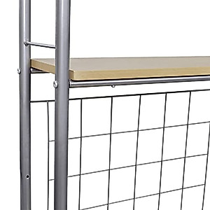 GOLINPEILO Foldable Breakfast Bar Set with 2 Chairs, MDF Table with 2 Shelves and Two Chairs with Steel Frame for Dining Room Kitchen Bar Breakfast