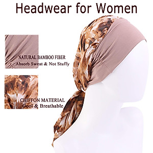 Gragengs Headwear for Women Sleep Beanie Head Scarf for Bald Wraps Cancer Hats Turbans (Khaki)