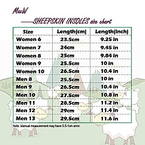 MaxW Winter Wool Insoles for Women Soft Warm Shoe Inserts Fleece Shoe Pads Replacement for Shoes Boots Slippers 8