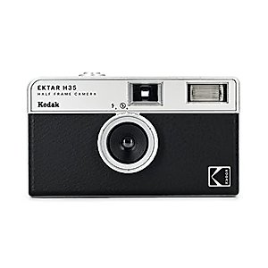 KODAK EKTAR H35 Half Frame Film Camera, 35mm, Reusable, Focus-Free, Lightweight, Easy-to-Use (Black) (Film & AAA Battery are not Included)