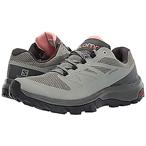 Salomon Outline Gore-TEX Hiking Shoes for Women, Shadow/Urban Chic/Coral Almond, 8