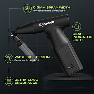Saker Electric Paint Sprayer for Car Paint Scratch Repair, Cordless Handheld Airbrush for Cars High Power Spray Paint Gun for Painting Cabinet,Paint Repair and DIY(1 Gear 0.5 MM)