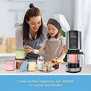 4 Pcs Ice Cream Pints Containers and Lids, 16oz Cups Compatible with NC301 NC300 NC299AMZ Series Creami Ice Cream Makers, Ice Cream Storage Containers, Homemade Ice Cream, BPA-Free, Dishwasher Safe