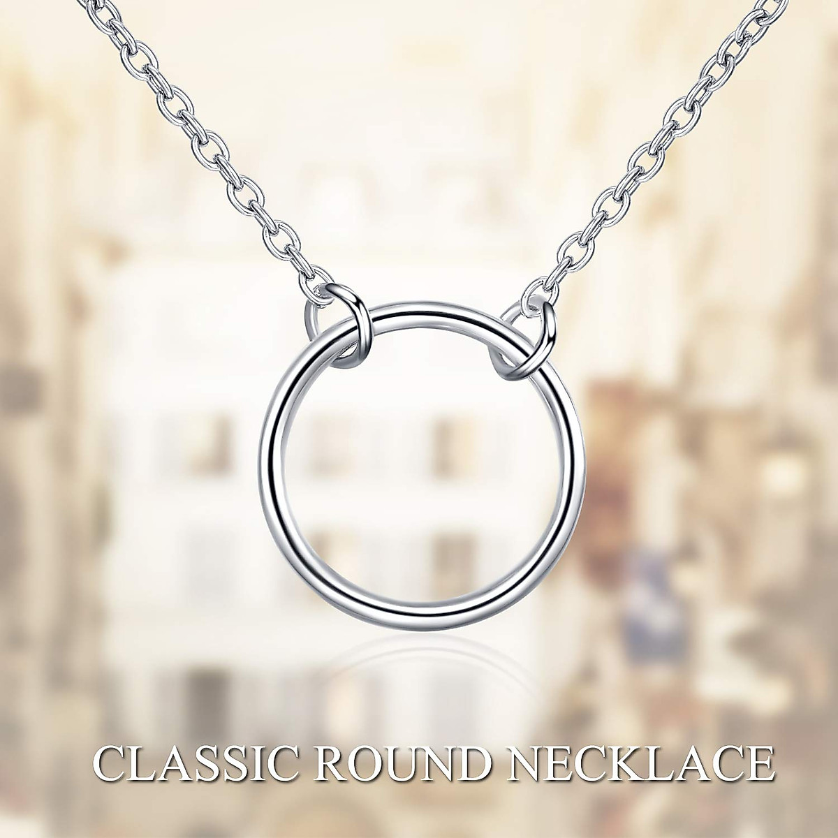 YFN Circle Necklace Sterling Silver Karma Pendant Necklace Open Circle Necklace for Women Jewelry