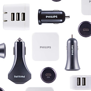 Philips iPhone USB A Wall Charger Block, 5W USB A Charger, Single Port USB A Charging Block for iPhone 14 Series, 13 Series, 12 Series, AirPod Pro, Power Adapter Cube, USB Charger Block, DLP2409/37