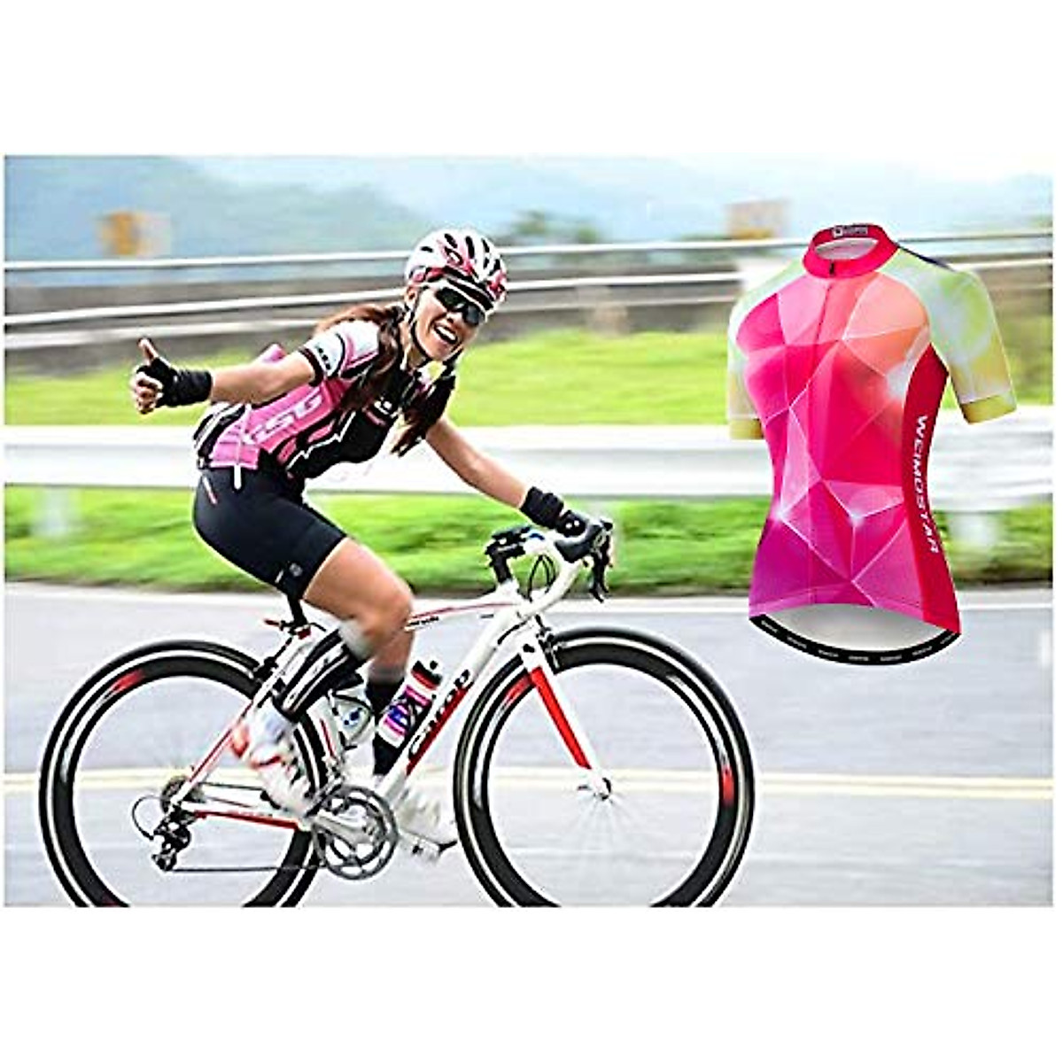 Women's Cycling Jersey, Short Sleeved Bike Shirt Mountain Jersey Comfortable Quick Dry Wear Top