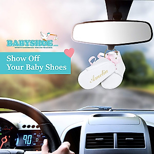 BabyShoe Personalized Baby Girl Christening Shoes – Baptism Gender Reveal Soft Newborn Pink Lace Up with Hand Embossed Name & Date - Special Occasion Church Shoes - Great for Gifts