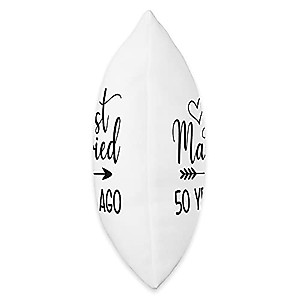 Just Married 50 Years Ago Matching Couple 50th Anniversary Throw Pillow