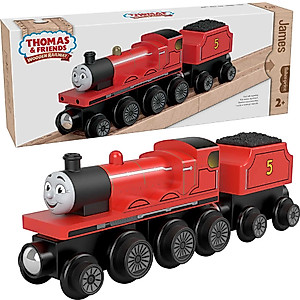 Thomas & Friends Wooden Railway Toy Train James Push-Along Wood Engine & Coal Car for Toddlers & Preschool Kids Ages 2+ Years (Amazon Exclusive)