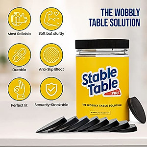 Stable Table - Black Restaurant Table Leg 30 Shim Wedges Premium Furniture Levelers Restaurant Table Shims, Home Improvement DIY Levelers - Rubber Type Texture, Firm, Non-Slip, Doors, Tables and More
