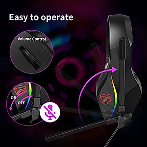 Gaming Headset, Wired Over-Ear Headphone with Noise Canceling Microphone,Stereo Bass Surround Sound, Perfect for PC PS4 PS5 Xbox One Controller