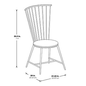 OSP Home Furnishings Bryce 26" Dining Chair, Alloy Steel, Black