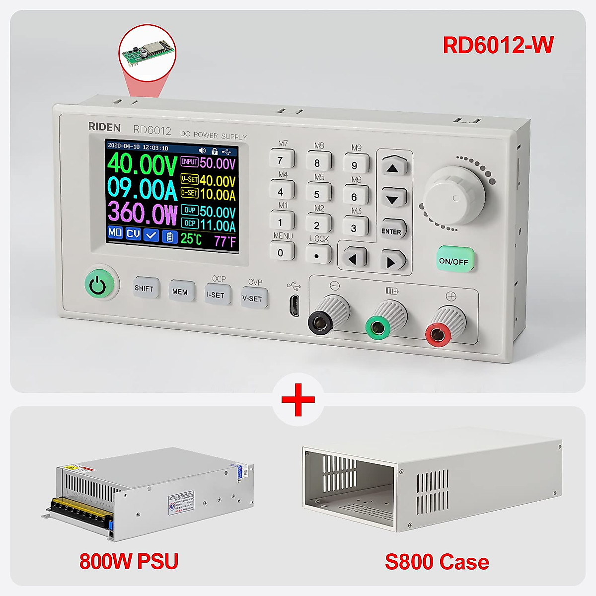 RD RD6012W 60V 12A DC DC Step Down Power Supply Whole Set not Assembled (RD6012W+S800 case+ 800W PSU)