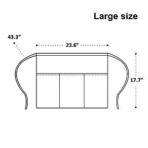 Hi loyaya Waitress Apron for Women Men - Set of 6 Black Half Waist Aprons with Pockets for Chef Waiter Server Baker Kitchen Restaurant (Large)