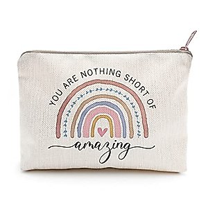 You Are Nothing Short Of Amazing Makeup Case Rainbow Makeup Bag Gift Best Friend Gift Sister Birthday Gift Funny Quote For Besite